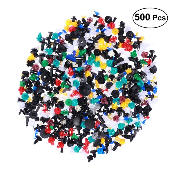 500 Pcs Push Pins Nylon Durable Practical Rivet Clips Bumper Fastener ...