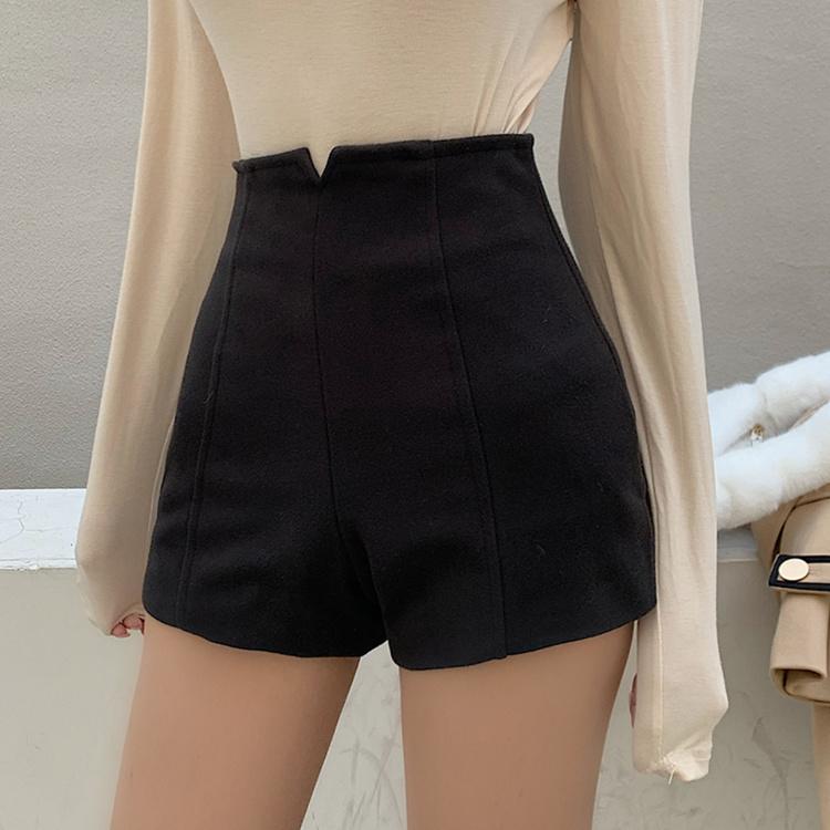 Buy Womens Solid High Waisted zip up Office Shorts Ladies Casual Slim ...