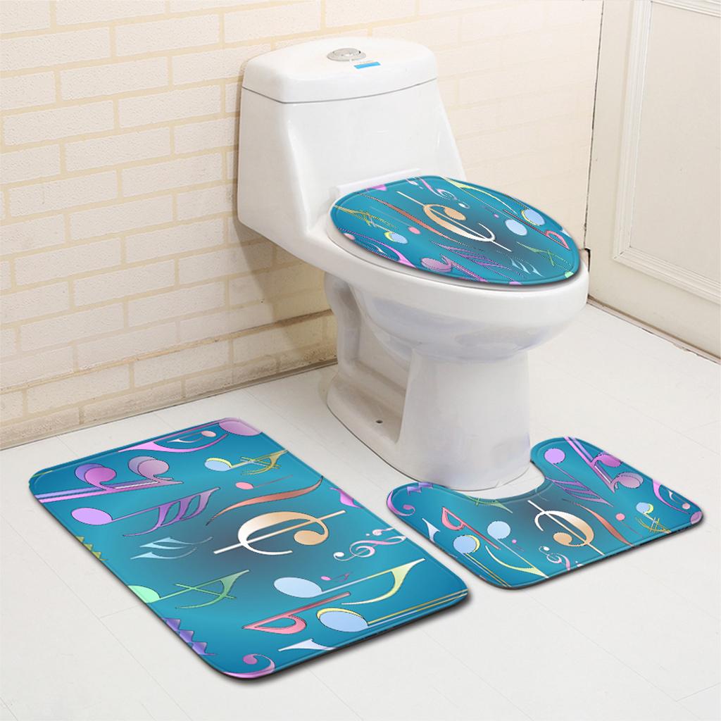 Bathroom Bath Mat Toilet Cover Mat Set of 3 for Home Bathroom Washing ...