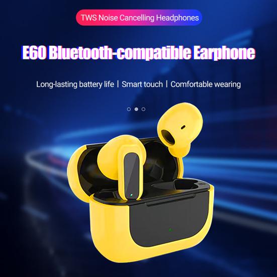 Buy E60 Bluetooth Earphone In-Ear Earbuds Touch Control Dual Master ...