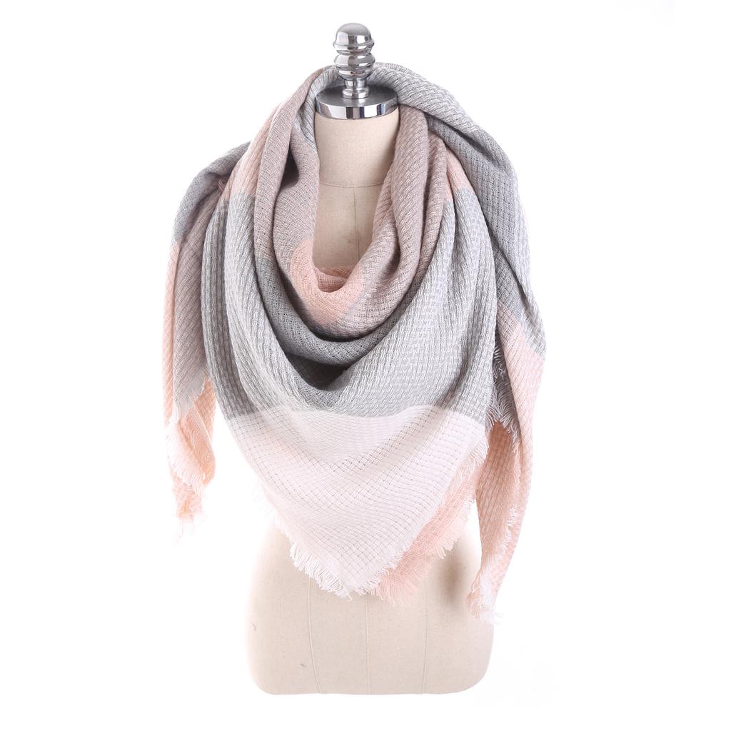 Buy Imitation Cashmere Color-blocking Scarf Retro Thick Warm Square ...