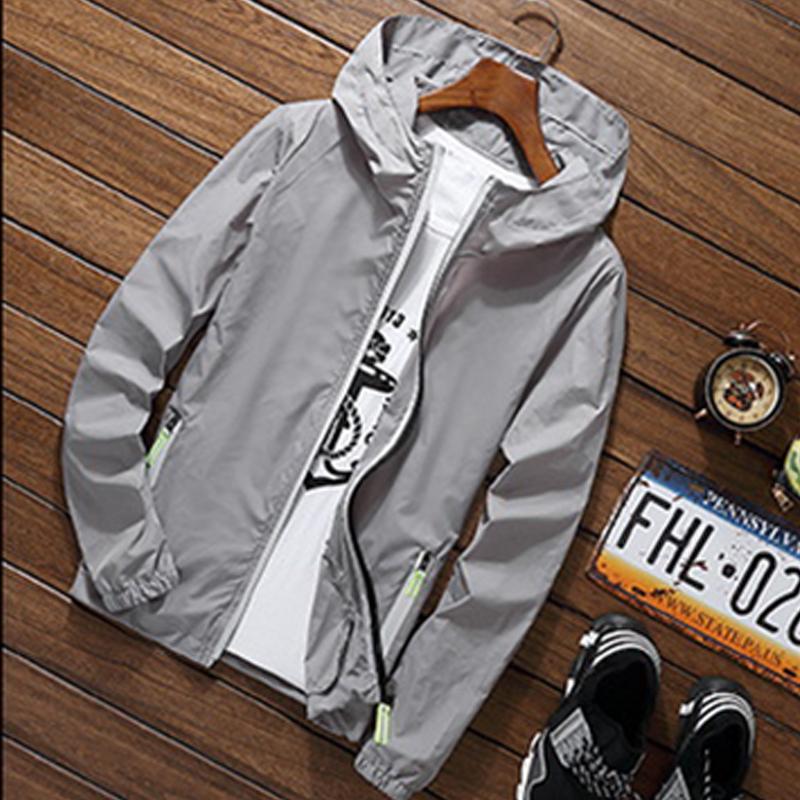 Buy Men Jacket Hoodie Thin Sport Quick Dry Windbreaker Coat Zip Up ...