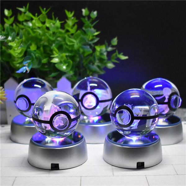 Buy LED Lamp 3D Glowing Pokeball Crystal Ball Toy Gift for Kids at ...