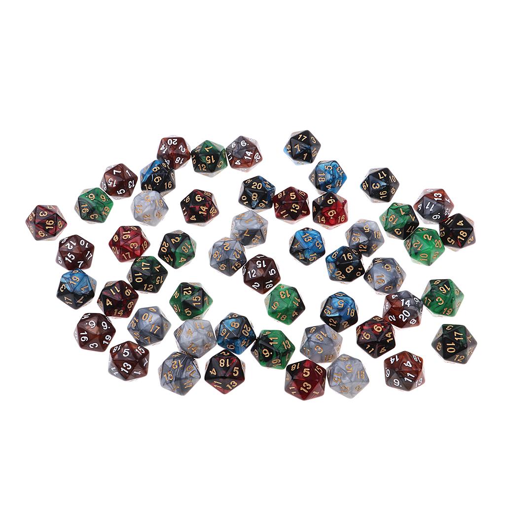 50pcs/set 20 Sided D20 Dice for TRPG Game Dungeons & Dragons uygun ...