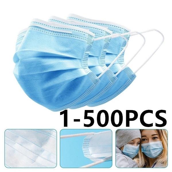 Buy 1-500PCS Disposable Face Mask Dust Mask Face Masks with Elastic Ear ...