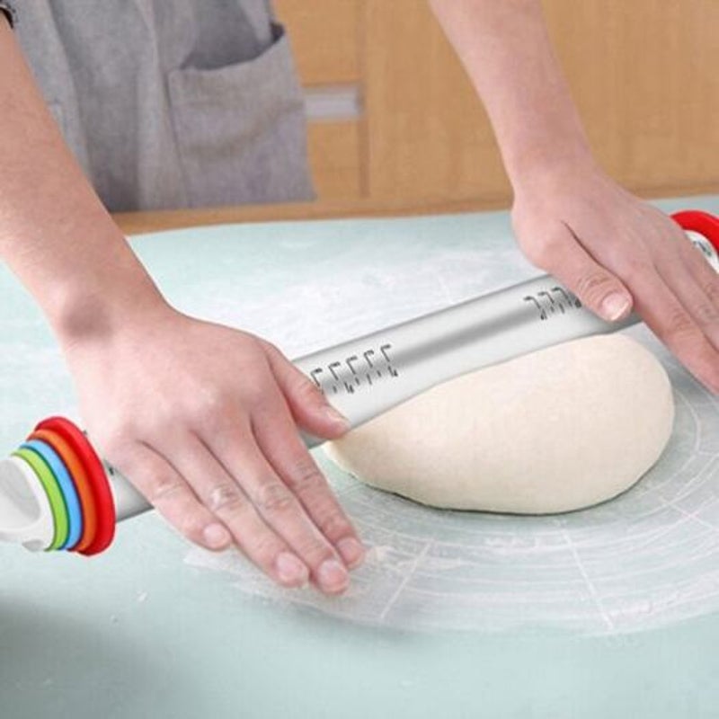 Stainless Steel Adjustable Rolling Pin With Scale Value Silver günstig ...