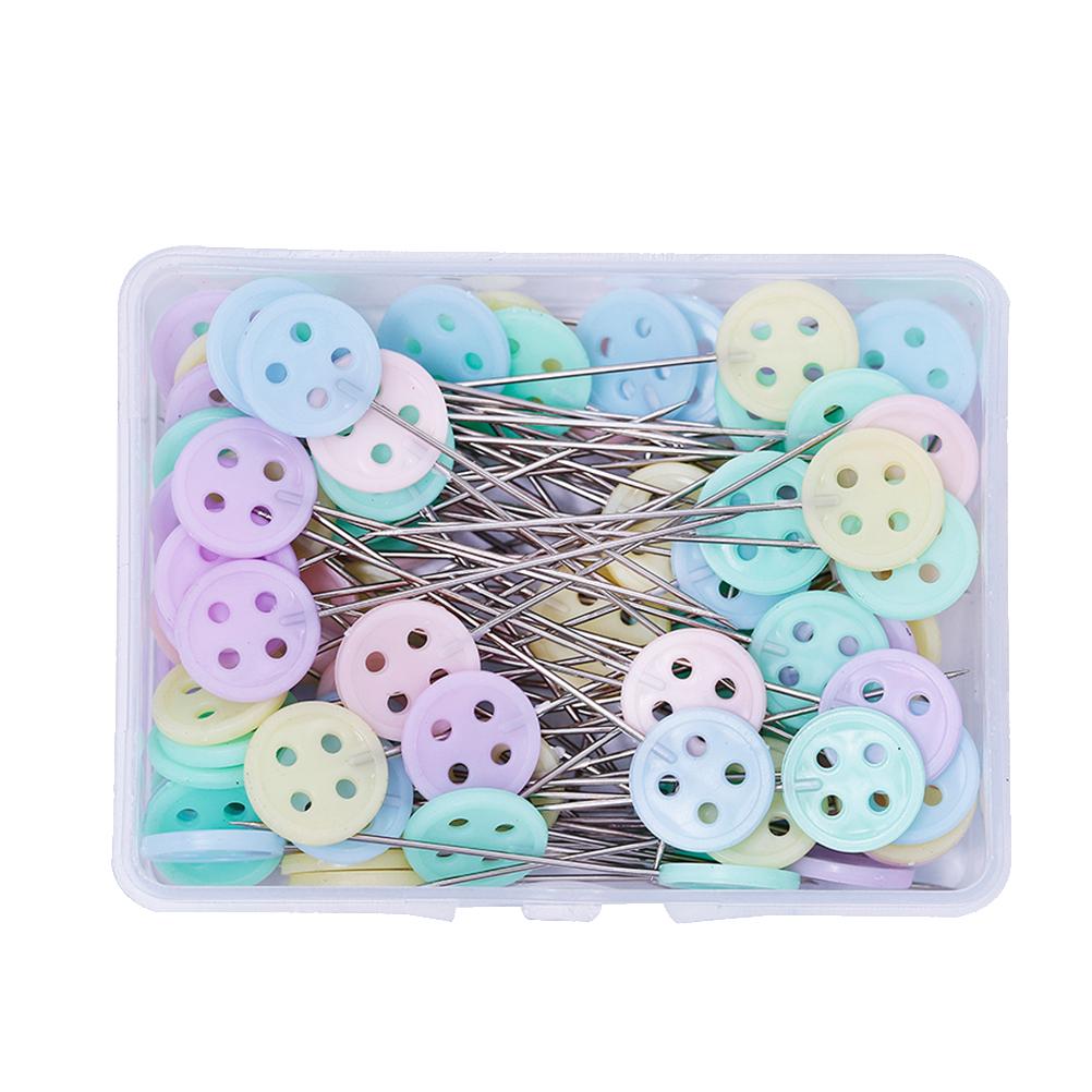Buy 100pcs Sewing Pins Cute Button Head Pins Head Straight Pins ...