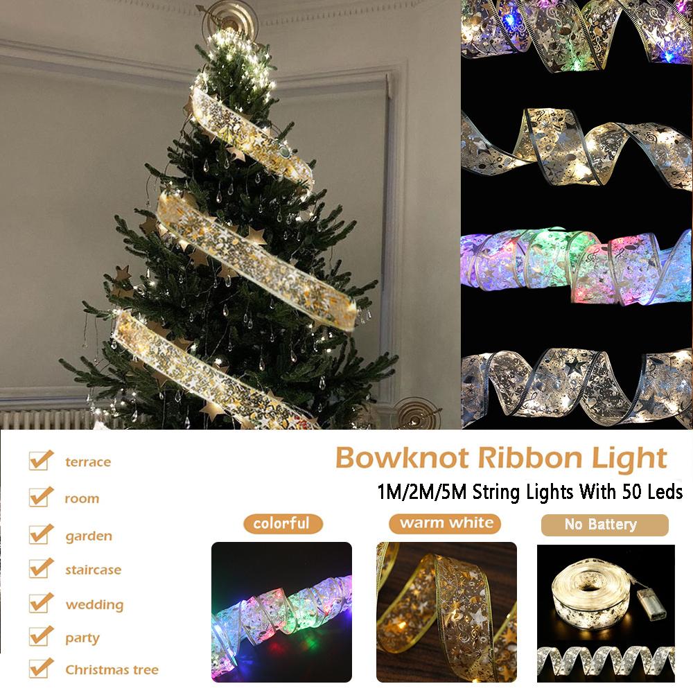 Buy Xmas Tree Ornaments Ribbon Lights Christmas Trees Decorations Led ...