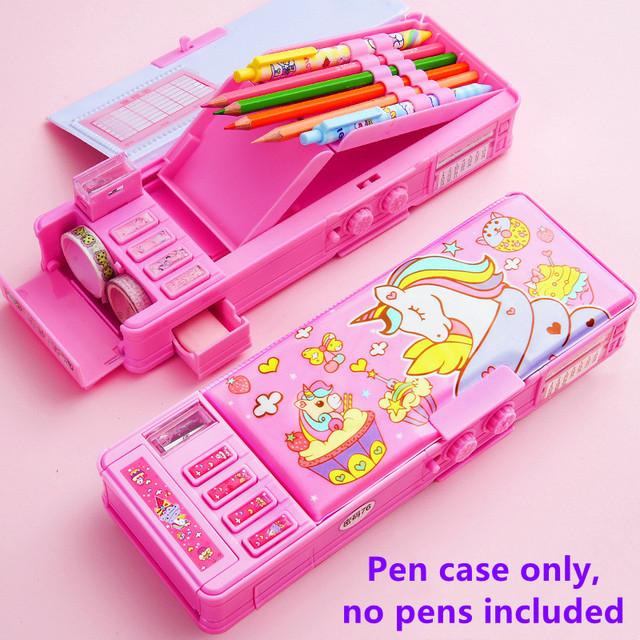 Buy Mechanical Deformation Combination Lock Stationery Box Girl Cute ...