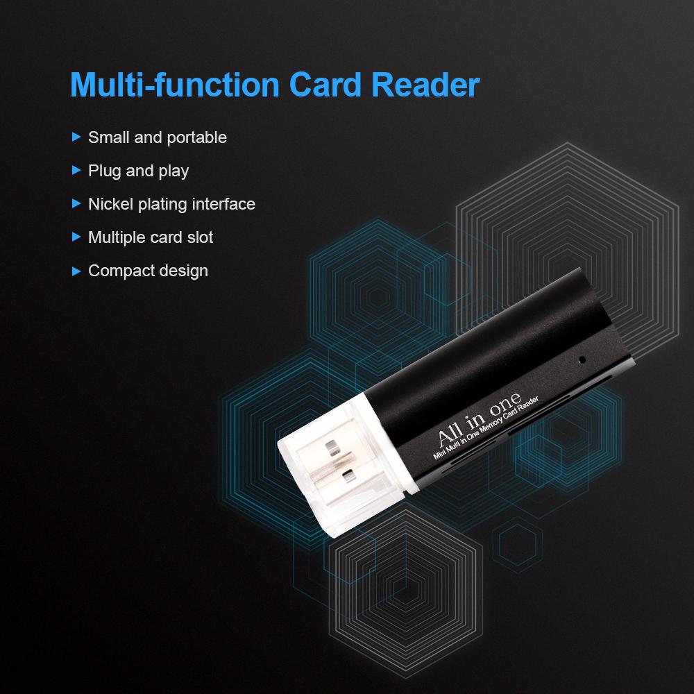 Buy Micro USB Card Reader USB2.0 Mini Multi In One Memory Card Reader ...