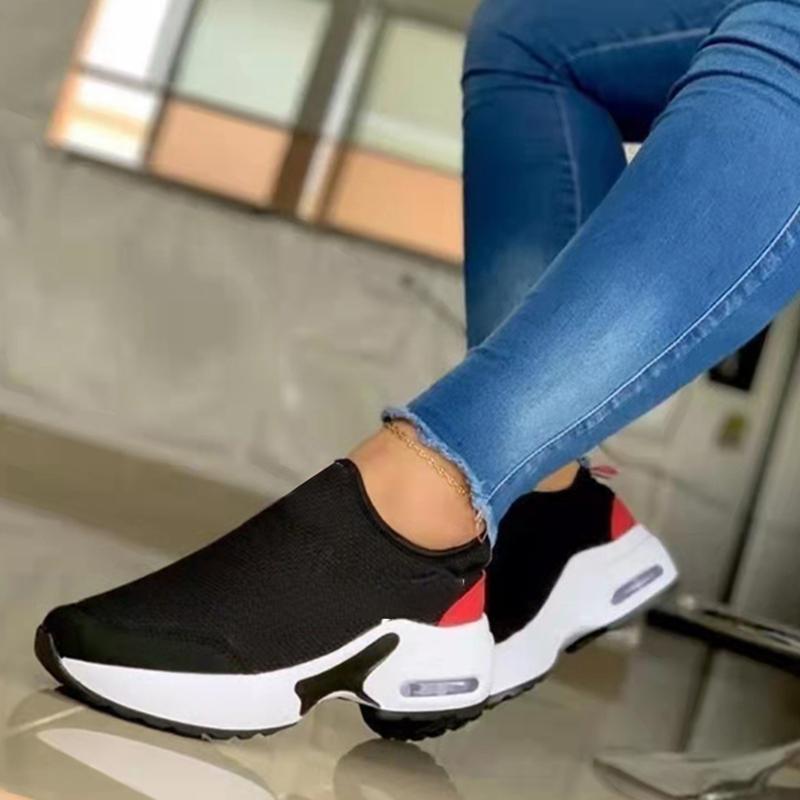 Buy Women Vulcanized Sneakers 2022 Fashion Platform Solid Color Ladies ...