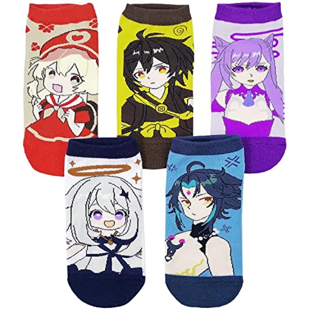 Buy Anime Socks Genshin Impact Socks Women Socks 5pairs/Set Anime ...