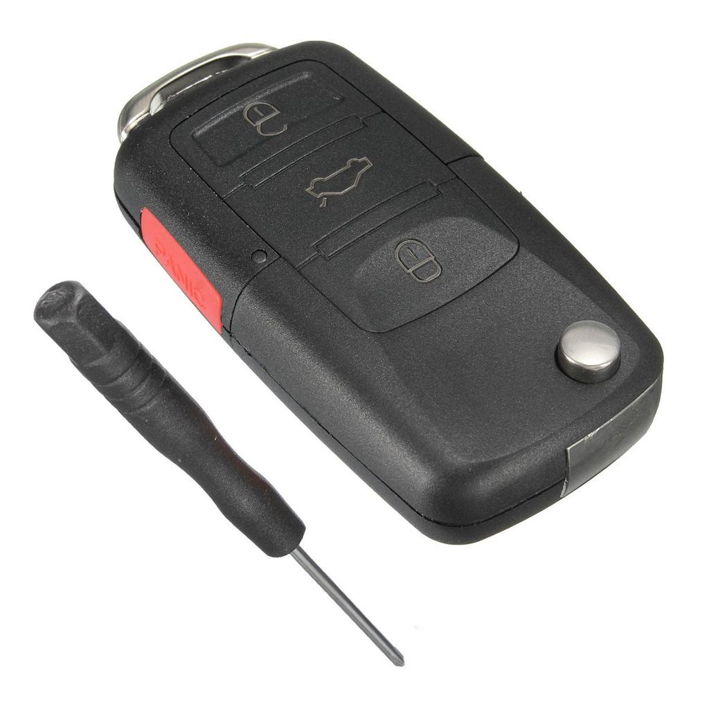 4 Buttons Car Remote Control Flip Key Fob Shell Case w/ Screwdriver For ...