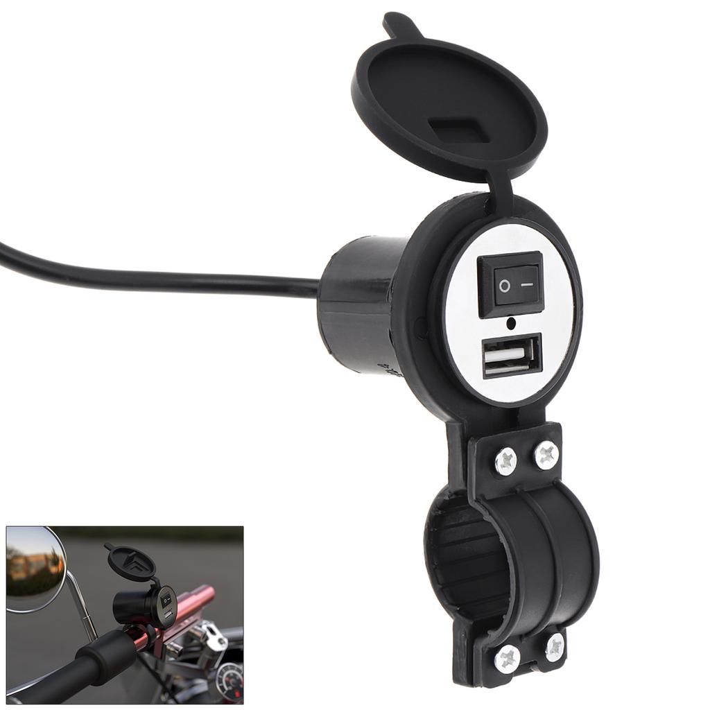 Buy 12V USB Motorcycle Socket Plug Waterproof Switch Phone Charger ...