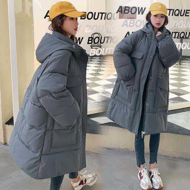 Buy Hooded Women's Winter Long Knee Thick Bread Clothes at affordable ...