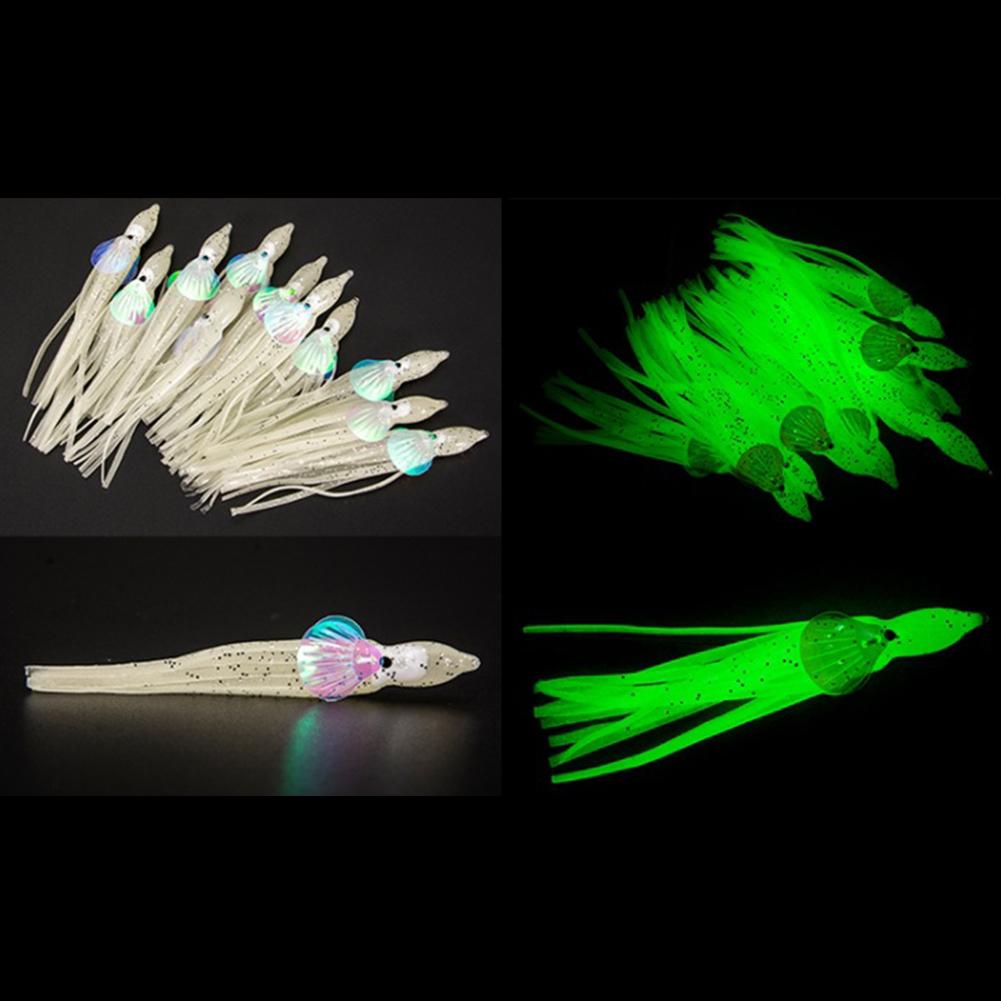 10x Bionic Octopus Fishing Lures 5cm Artificial Soft Bait (Luminous ...