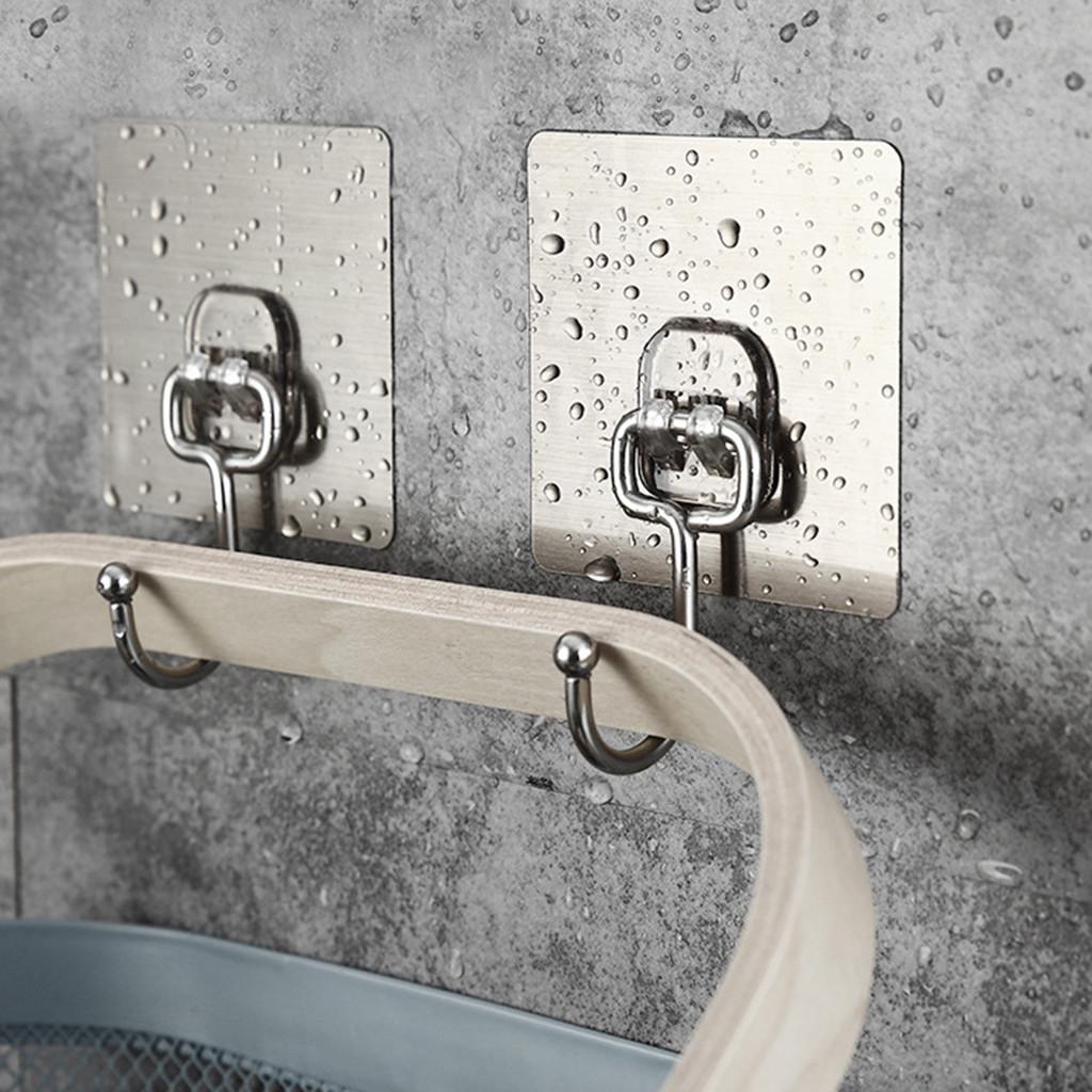 Buy Sticky Wall Hangers Self Adhesive Hooks Metal Utility Hanging Hooks ...