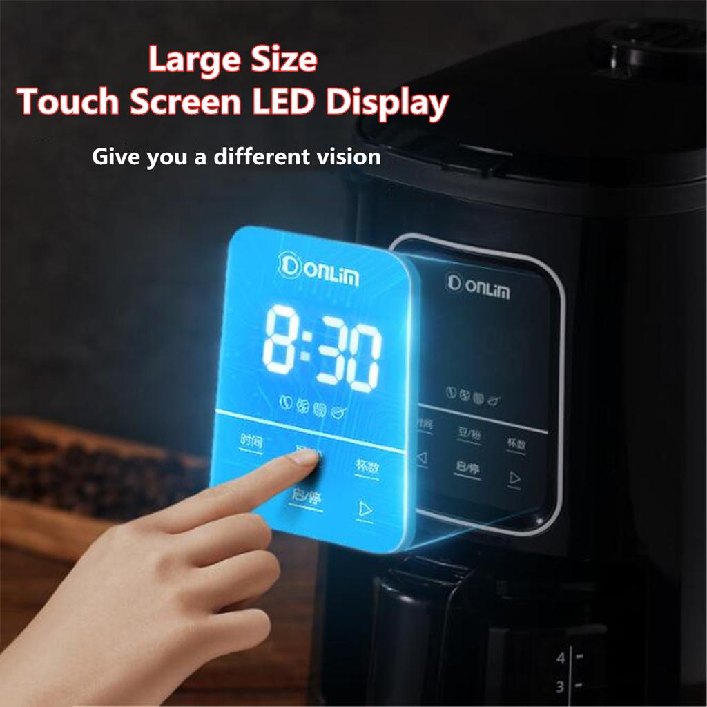 Buy 220V 900W 600ML Donlim DL-KF1061 Household Fully Automatic Coffee ...