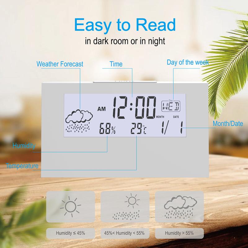 Electric Lcd Desk Alarm Clock With Calendar Digital Temperature ...