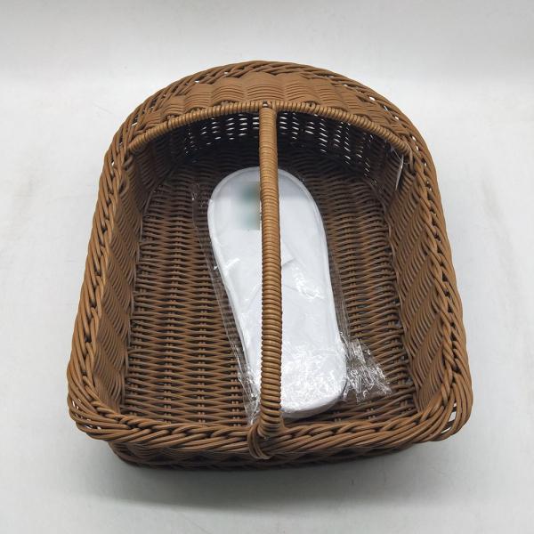 Buy 1pc Shoes Storage Basket Durable Imitation Rattan Weaving Handle ...