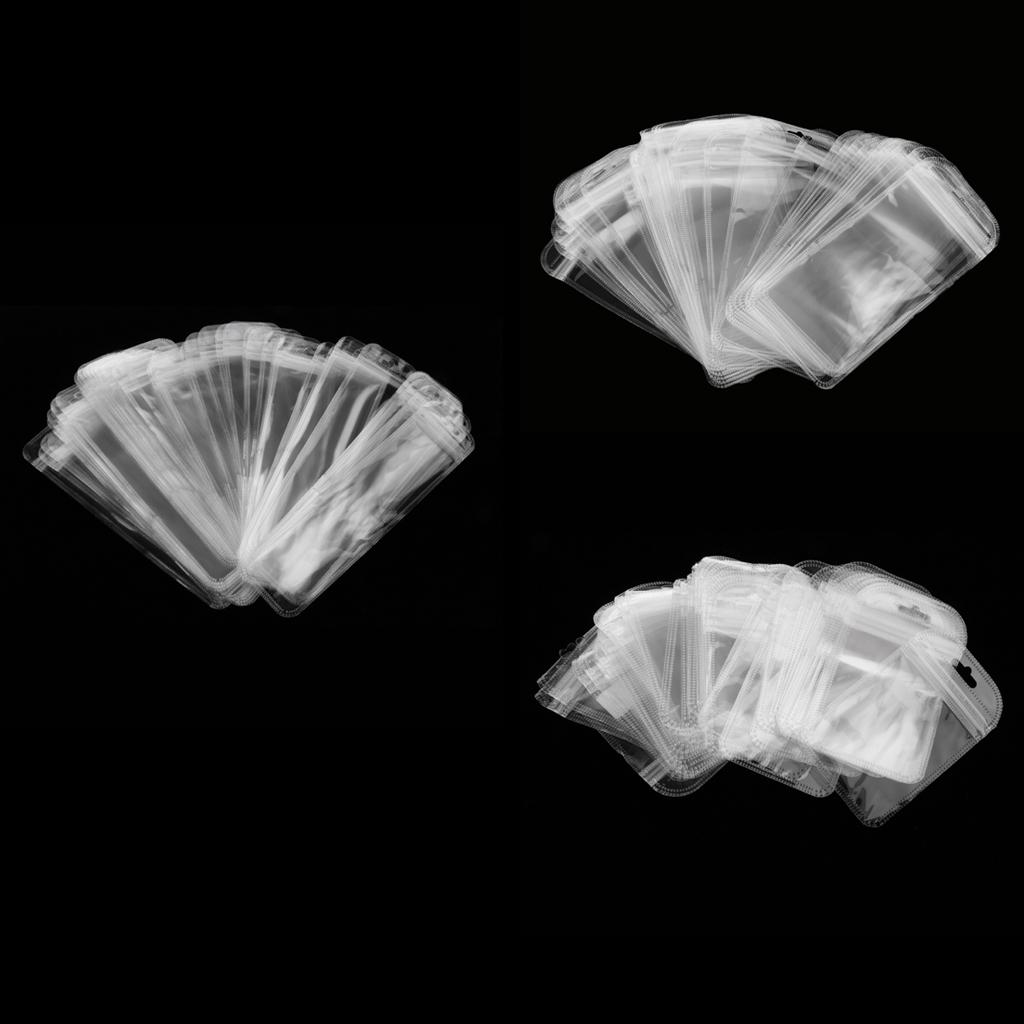 50pcs Clear Zip Lock Packaging Bag Self Adhesive Pouch with Hole 1 ...
