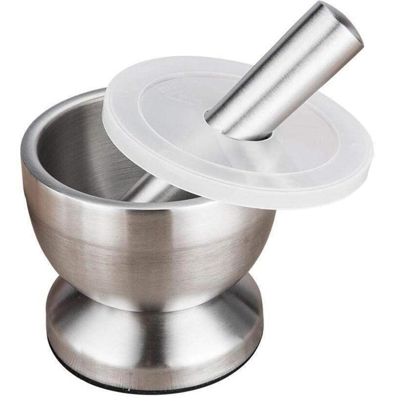 Buy Mortar and Pestle Sets 18/8 Brushed Stainless Steel Spice Grinder ...