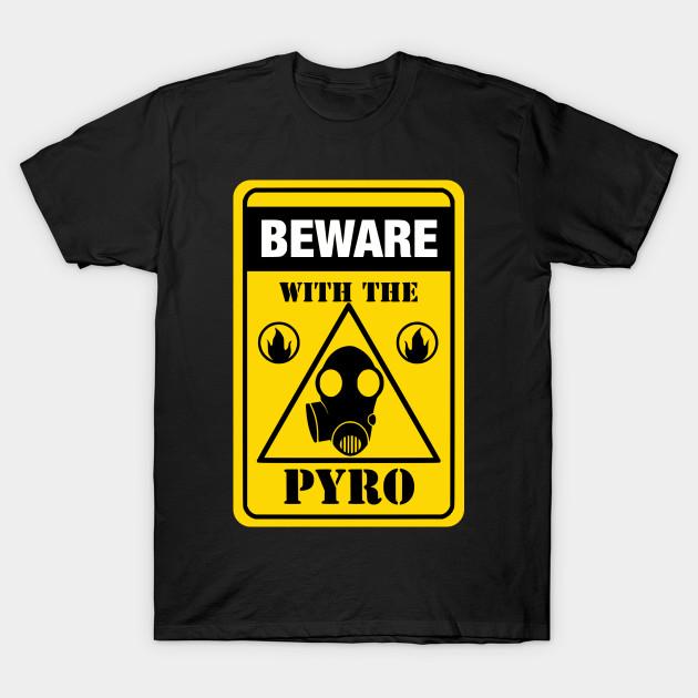 Buy Men Black Print T-shirt Super Large TShirt Beware Pyro Sign No-Cut ...