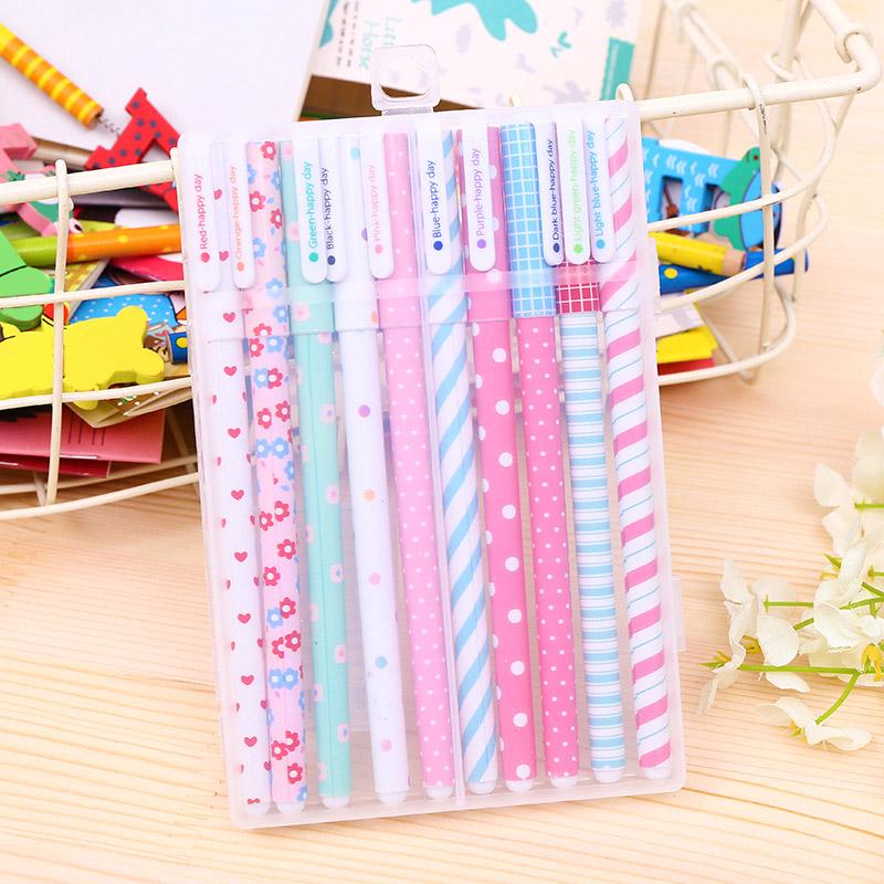 Buy Gel Colors Pens Pattern 10 0.38mm Pen Supplies Stationery Starry ...