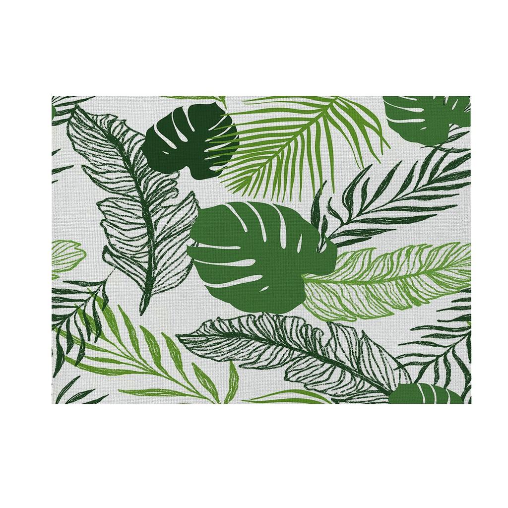Fresh Tropical Green Leaf Monstera Placemat Drink Coasters Home Decor ...