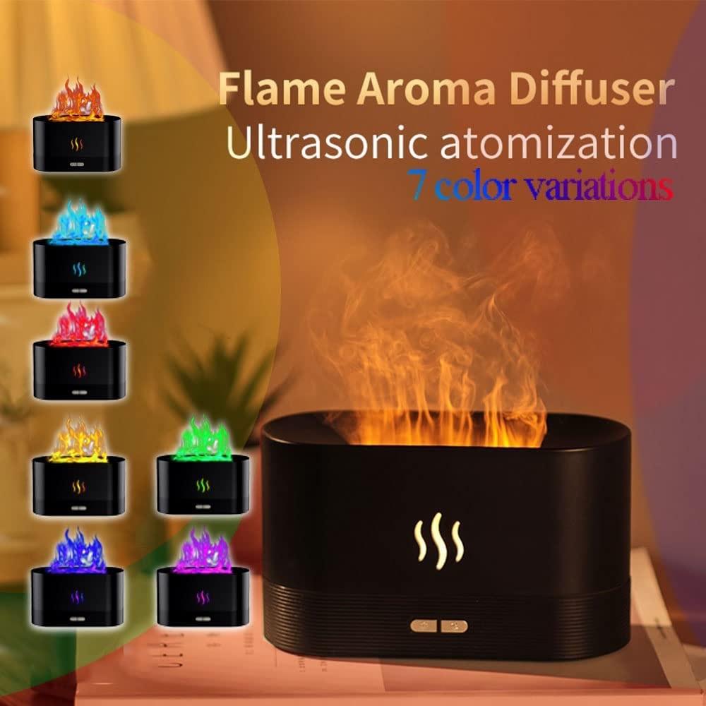 Buy DC5V/2A 7Color Flame Fireplace Air Aroma USB Noiseless Humidifier ...