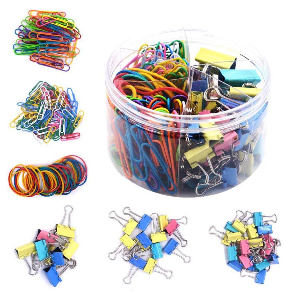 Buy 240pcs Stationery Set Practical Metal Durable Binder Clips with ...