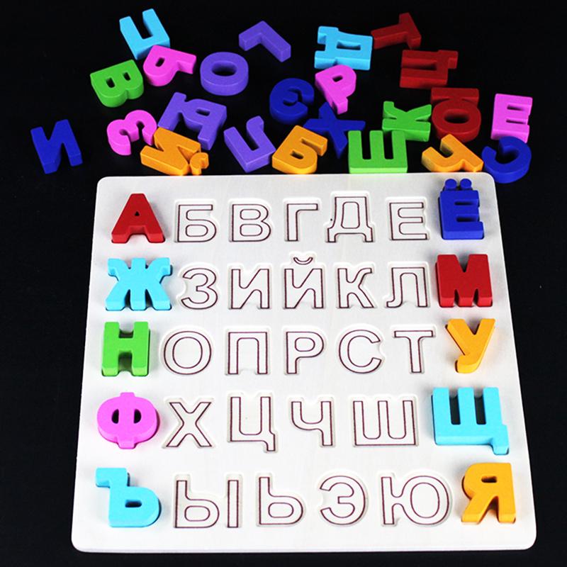 Buy Russian Alphabet Learning Puzzle Wooden Letter Board Puzle Bebe ...