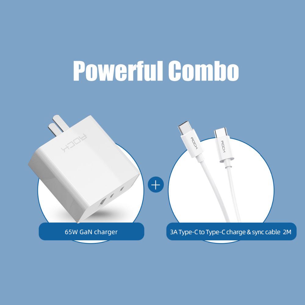 ROCK 65W GaN Charger Quick Charge 4.0 Type C PD 2.0 3.0 PPS Fast ...