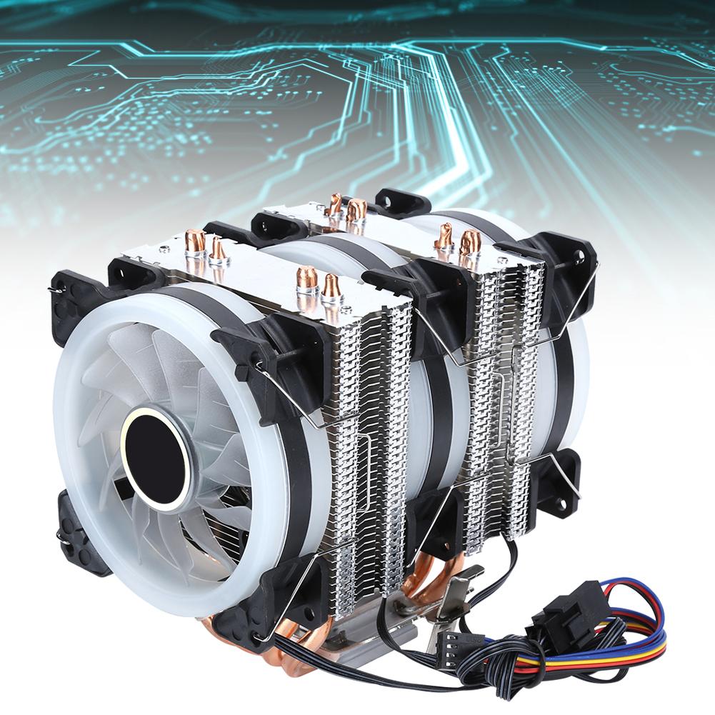 Buy Cpu Cooler 4 Brass Tube 3Rgb Fan 4 Pin Cpu Cooler Fan For Intel/Amd ...