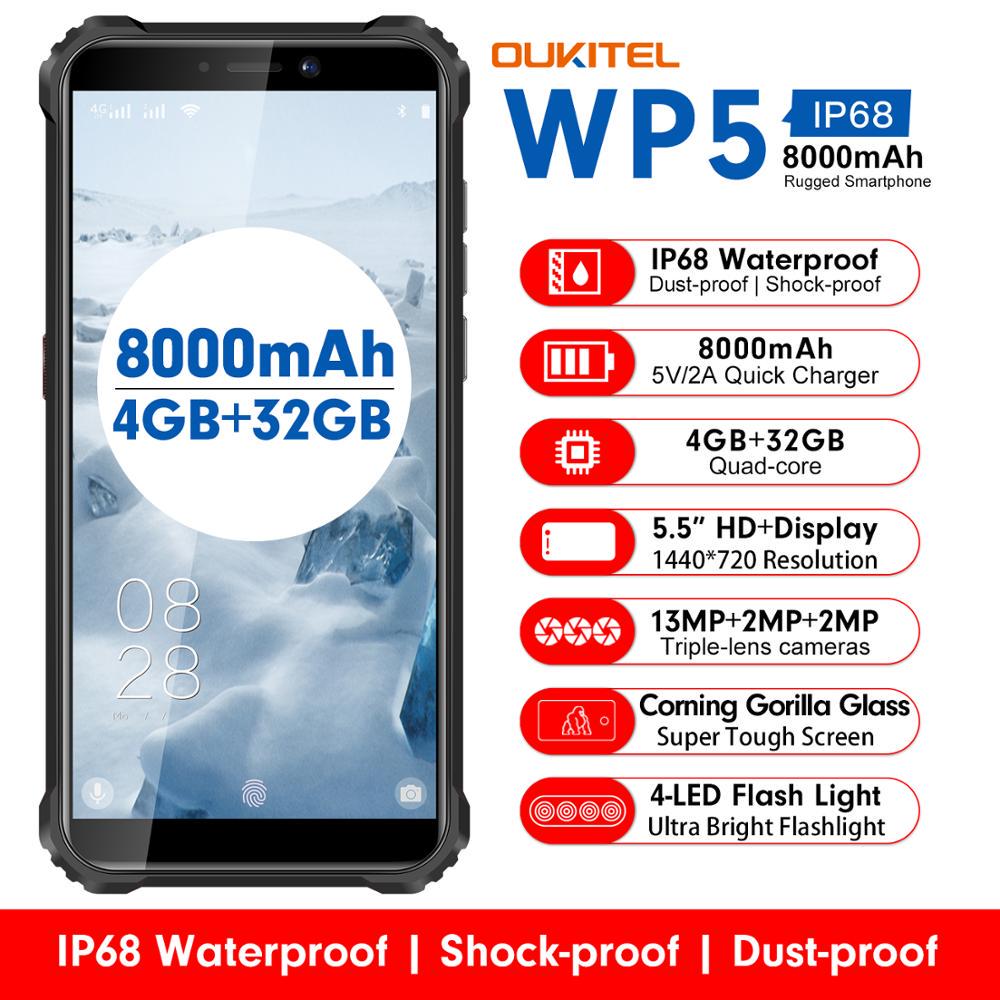 Buy OUKITEL WP5 4G 8000mAh Battery IP68 & IP69 Waterproof 3 Rear Camera ...