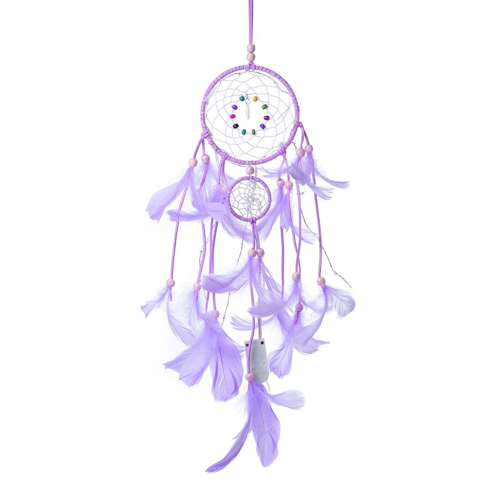 Buy Handmade LED Light Dream Catcher Feather Circular Christmas Home ...
