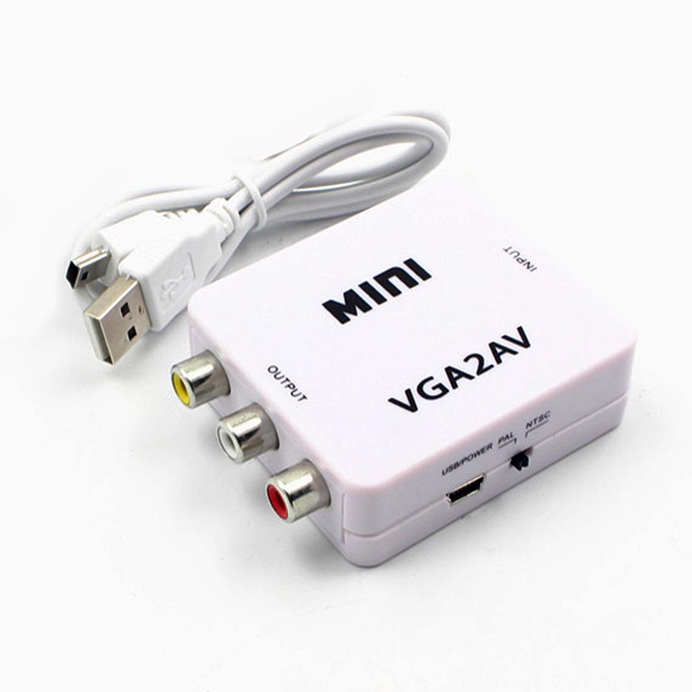 Buy 1080P Mini VGA To RCA AV Converter with 3.5mm Audio VGA2AV / CVBS ...