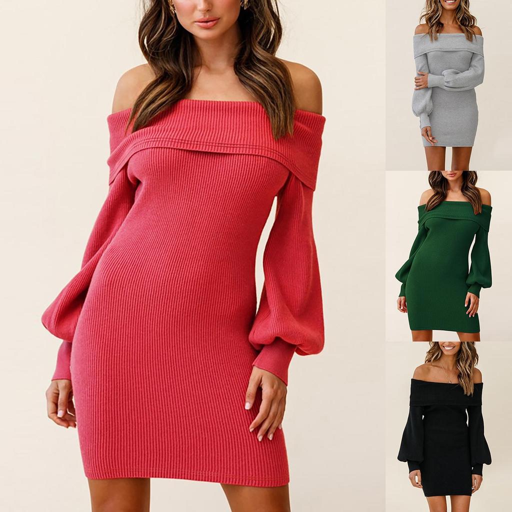 (Keyboard) Women's Casual Fashion Long Sleeved Slim Strapless Retro ...