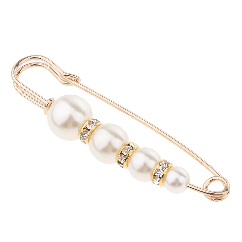 Buy Charm Alloy Faux Pearls Stick Pin Scarf Safety Brooch Sweater Pins ...