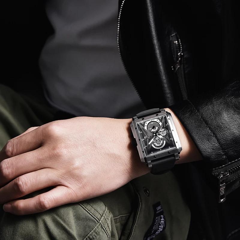 Buy Rectangular Watches for Men BERSIGAR Mens Watch Barrel Type Quartz ...