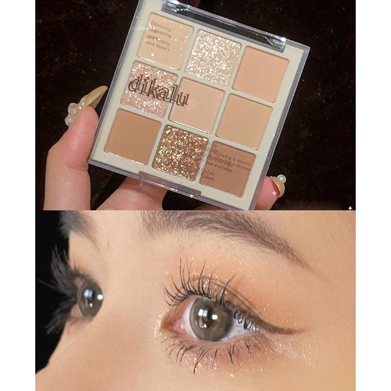 Cheap Milk Tea Eye Shadow Tray Pearlescent Matte 9 Palace Eye Shadow ...