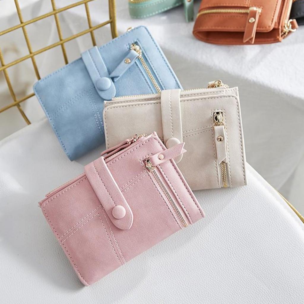 Buy [ZW] Women Short Wallets Mini Money Purses Small Fold Female Coin ...