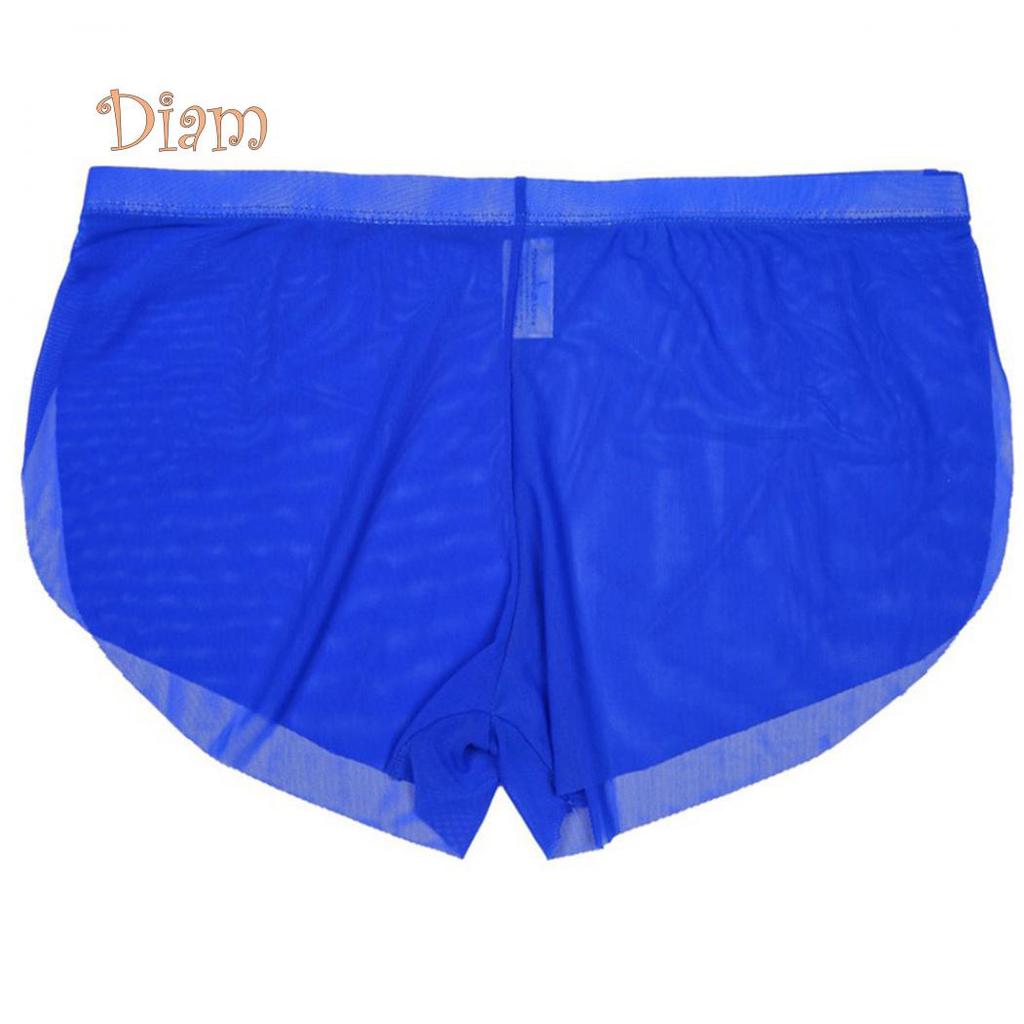 Cheap GQ Solid Color Men Ultra-thin Translucent Low Waist Split Boxers ...