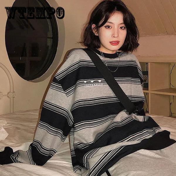 Buy American Retro Round Neck Shirts Women's Large Size Spring Autumn ...