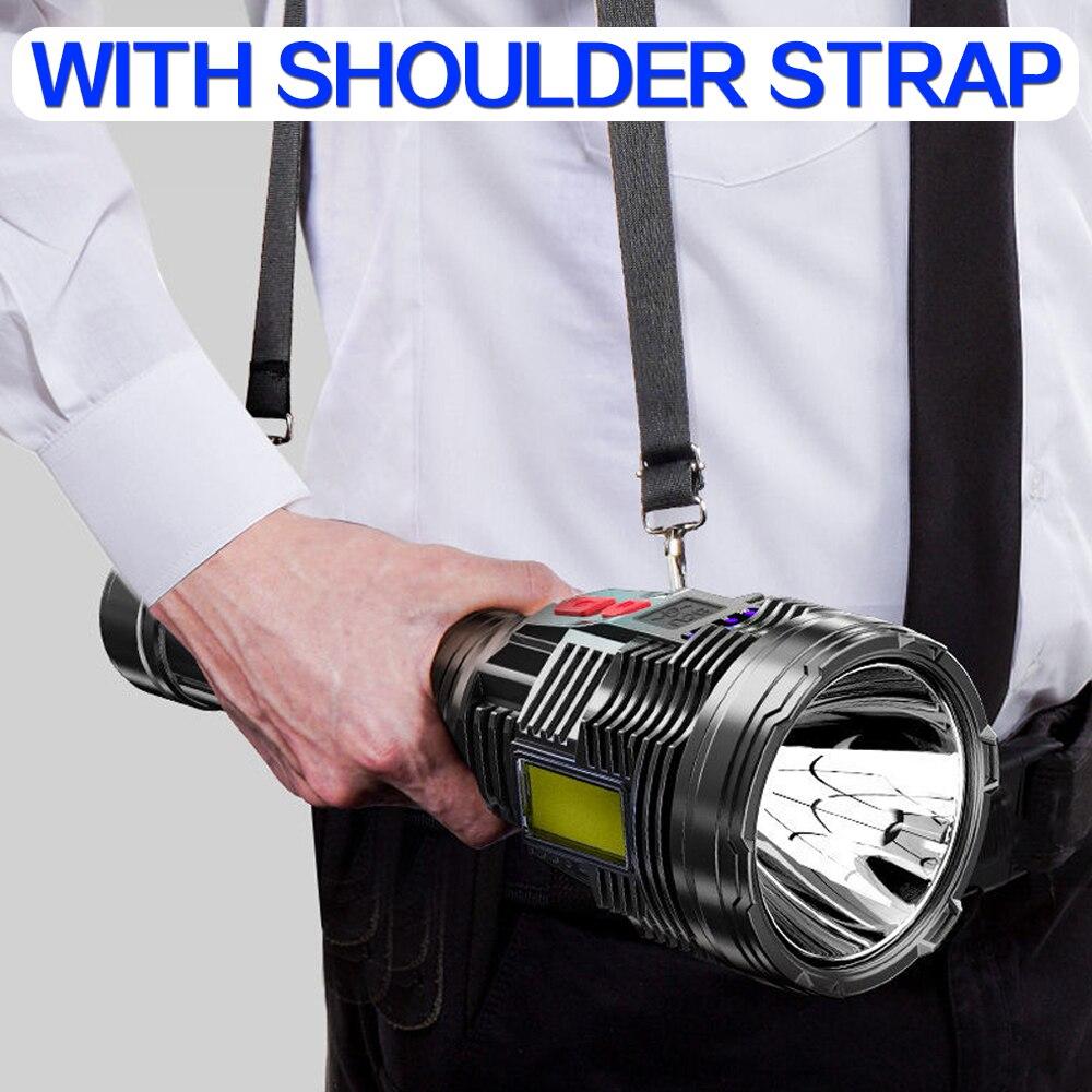 Buy 80000LM LED Flashlight USB Rechargeable Searchlight 3*COB Sidelight ...
