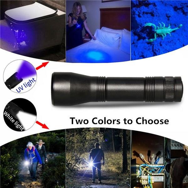 Buy Super White or UV Purple LED Flashlight 5 Mode Zoomable Torch No ...