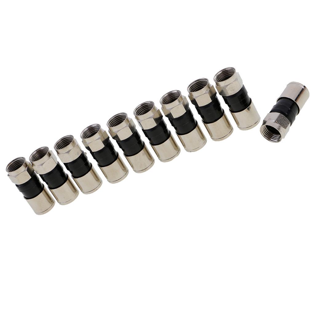 Buy 10pcs F Compression Snap Seal Plug Connector Sky Satellite TV Cable ...