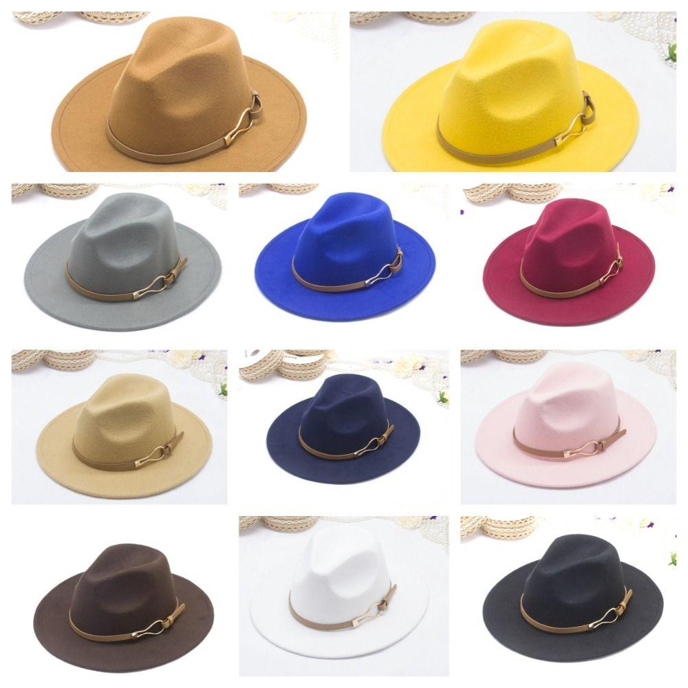 Фетровая шляпа с широкими полями, британская большая шляпа Fedora ...