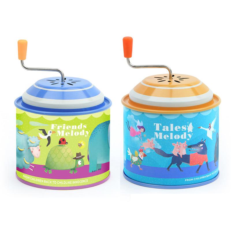 Buy Children Music Toys Metal Tin Instrument Hand Crank Cartoon Music ...