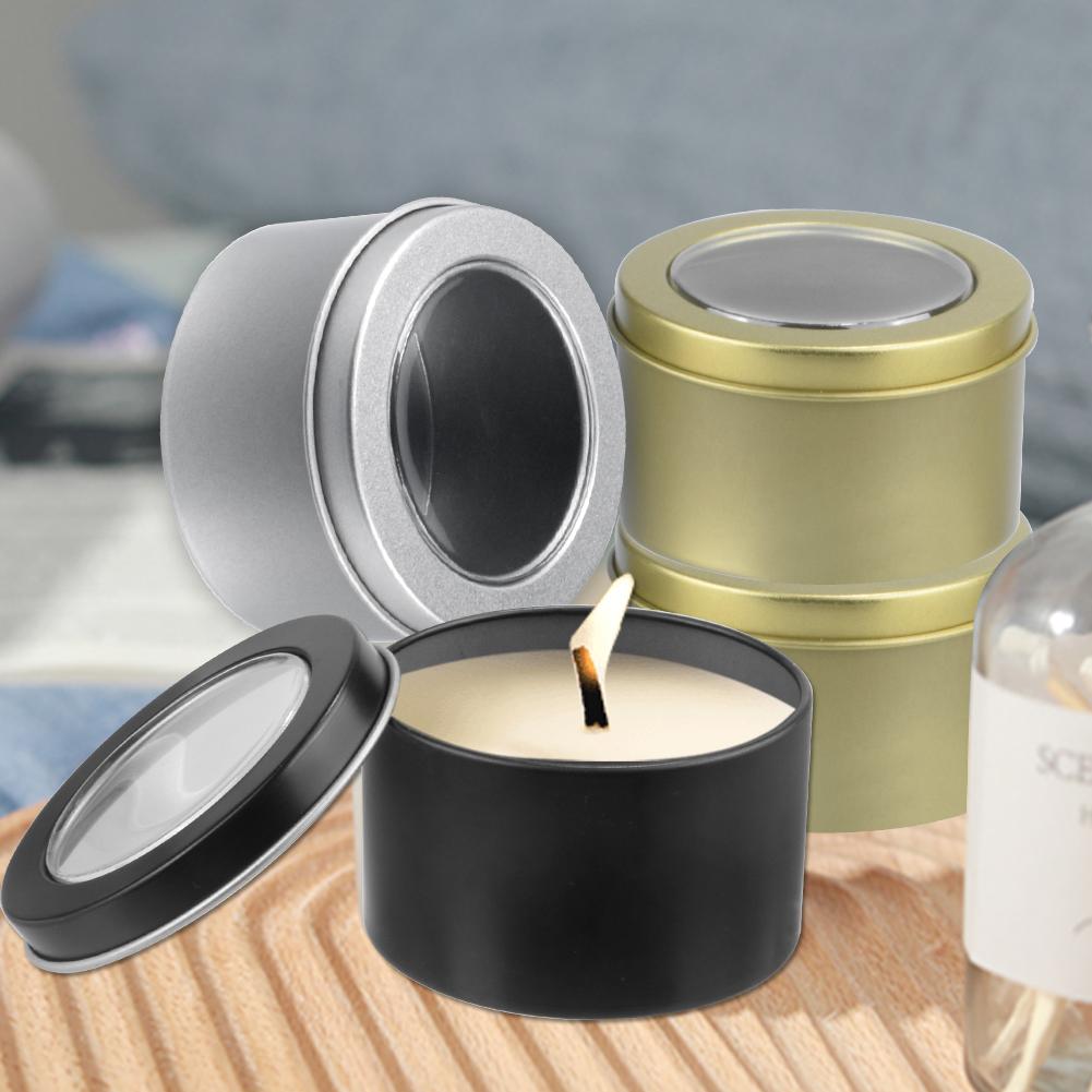 Cheap Candle Making Tins 104ml Empty Storage Jars With Screw Lids Clear ...